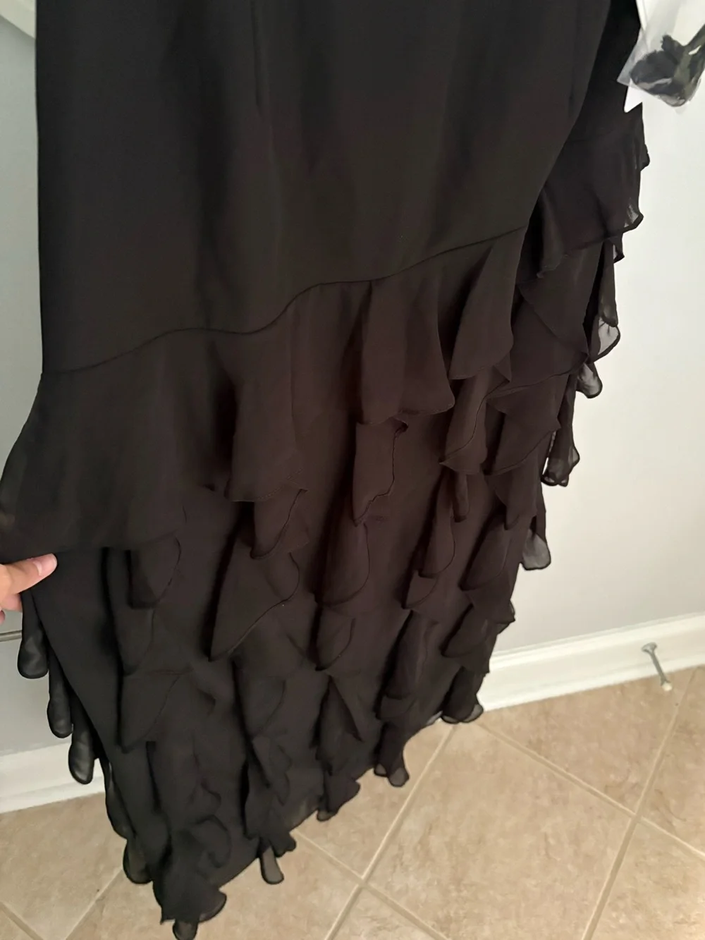 Azazie | Dresses | Azazie Kylee Black Sz2 Chiffon Maxi Dress With ...